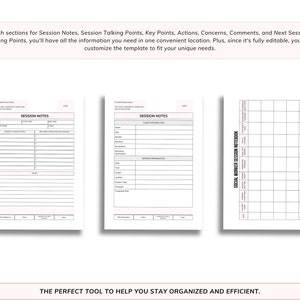 Social Worker Session Notes Notebook - Editable Template and Printable ...