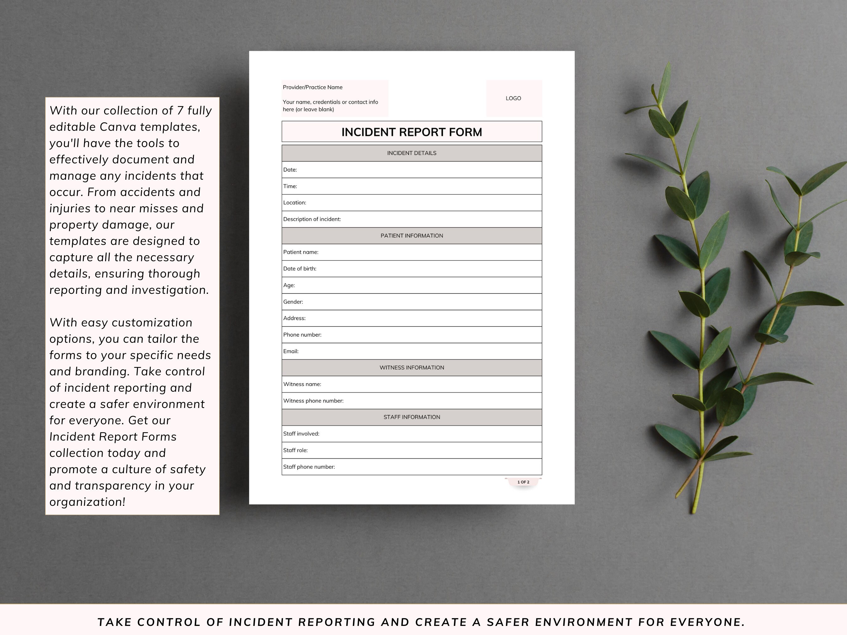 Incident Report Forms - 7 Editable Canva Templates - Etsy