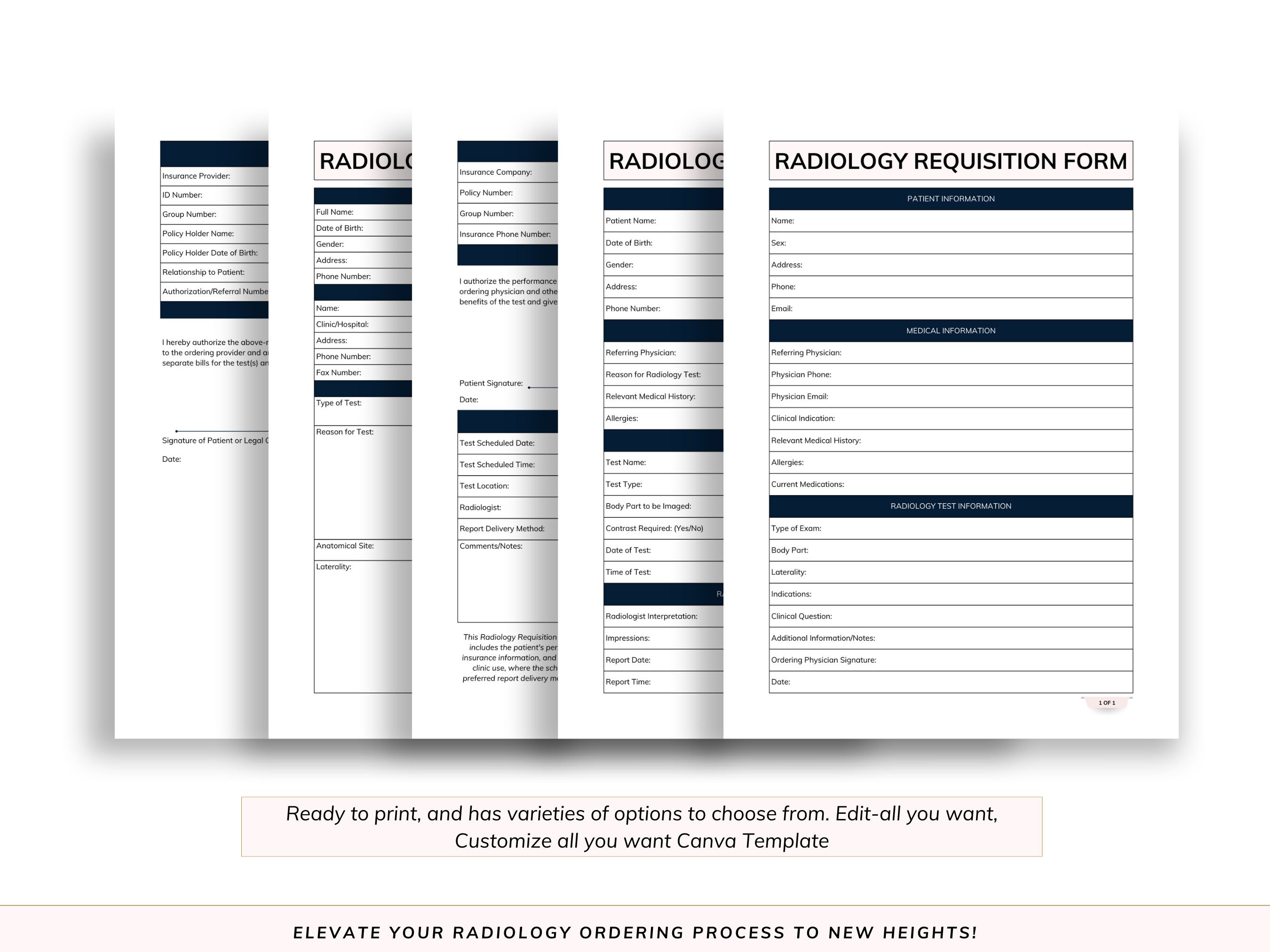 Radiology Requisition Forms 7 Editable Canva Templates and Printable ...