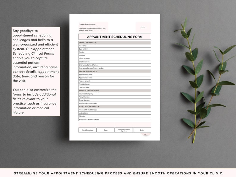 4 Printable Appointment Scheduling Forms, Editable Canva Template - Etsy