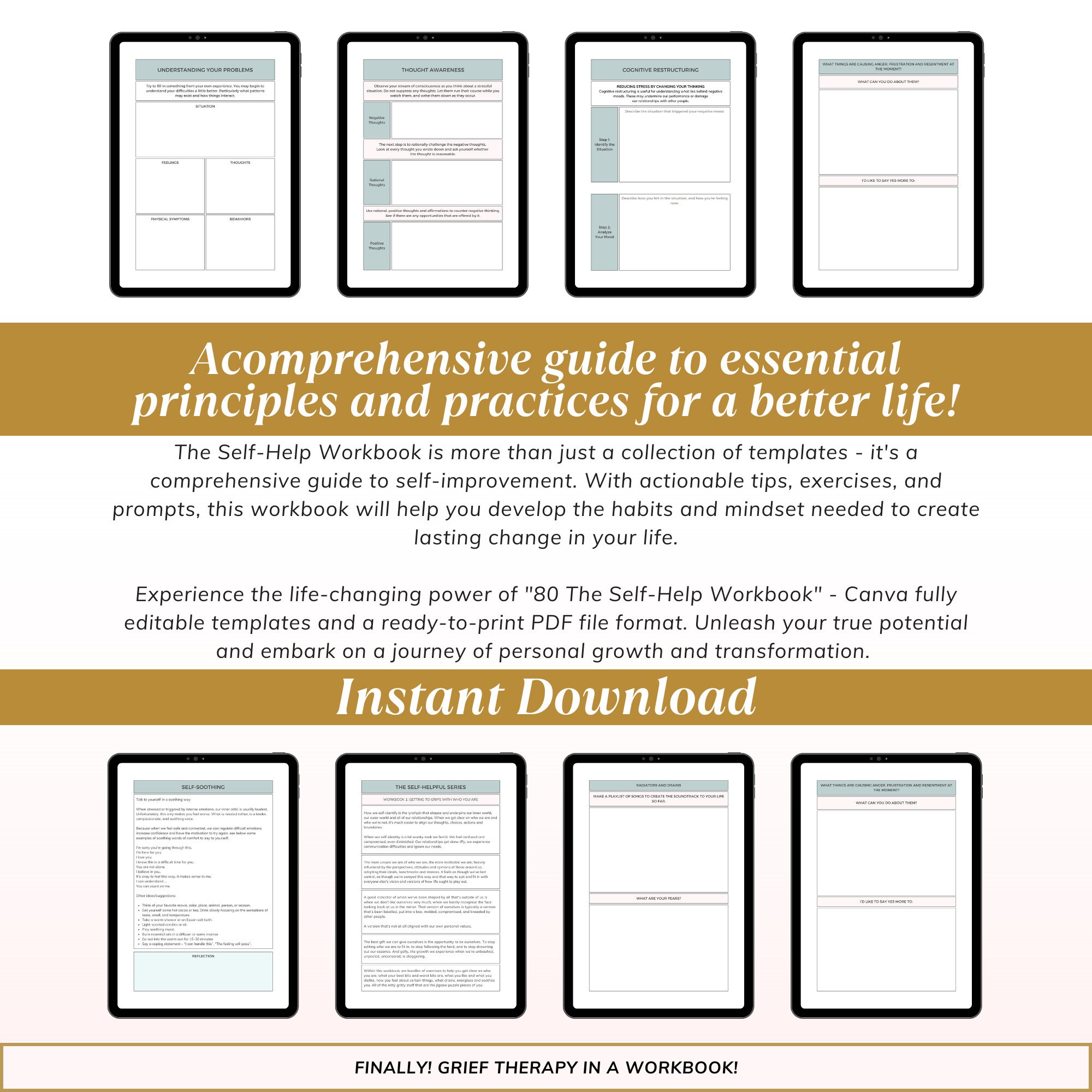 The Self-help Workbook: 80-page Workbook for Personal Growth, Self ...