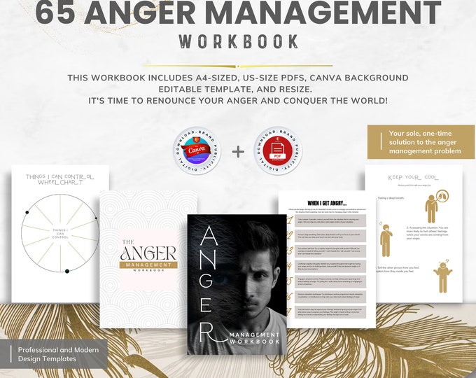 65 Page Anger Management Workbook, Stress Management Worksheet, and ...