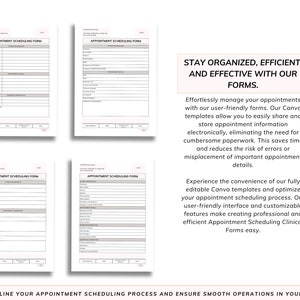 4 Printable Appointment Scheduling Forms, Editable Canva Template - Etsy