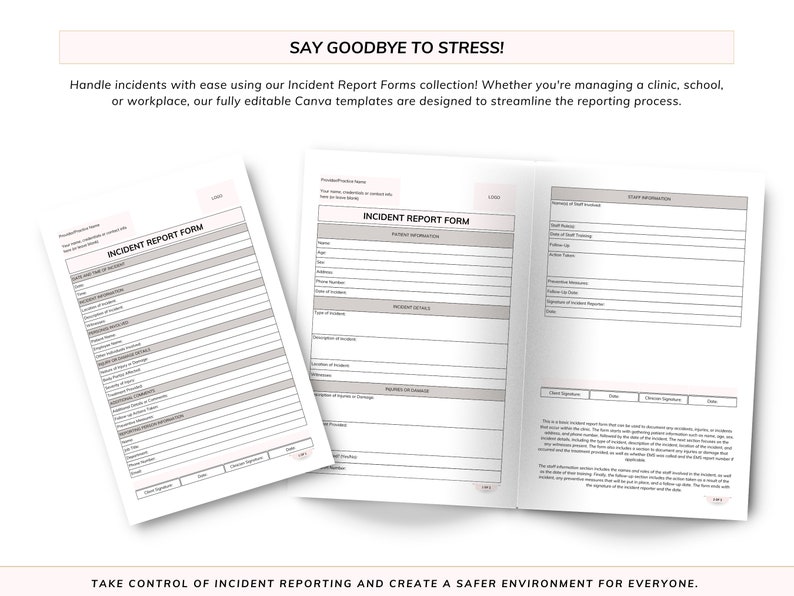 Incident Report Forms - 7 Editable Canva Templates - Etsy