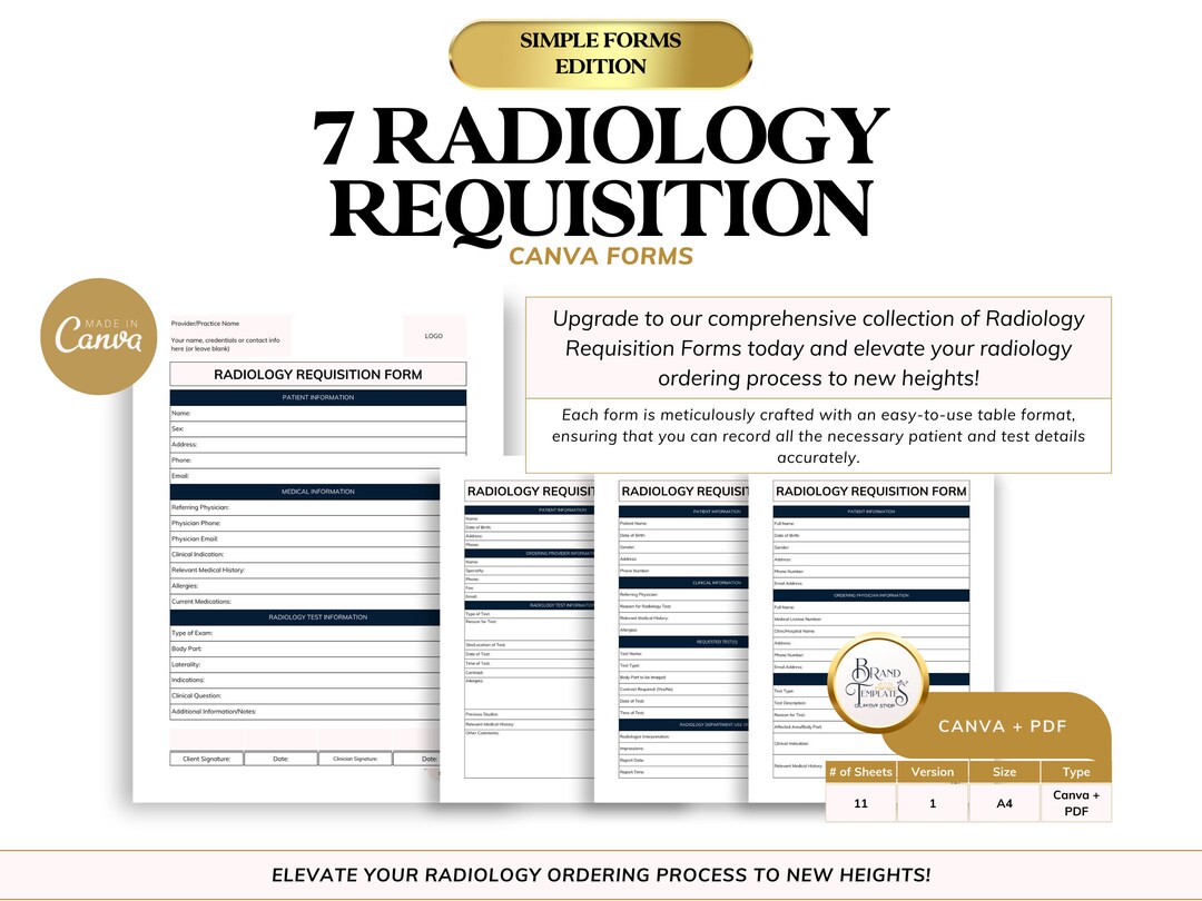 Radiology Requisition Forms 7 Editable Canva Templates and - Etsy México