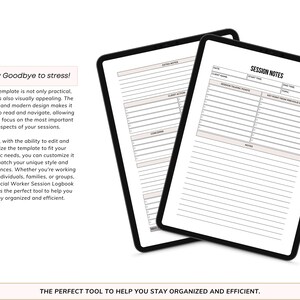 Social Worker Session Notes Notebook - Editable Template and Printable ...