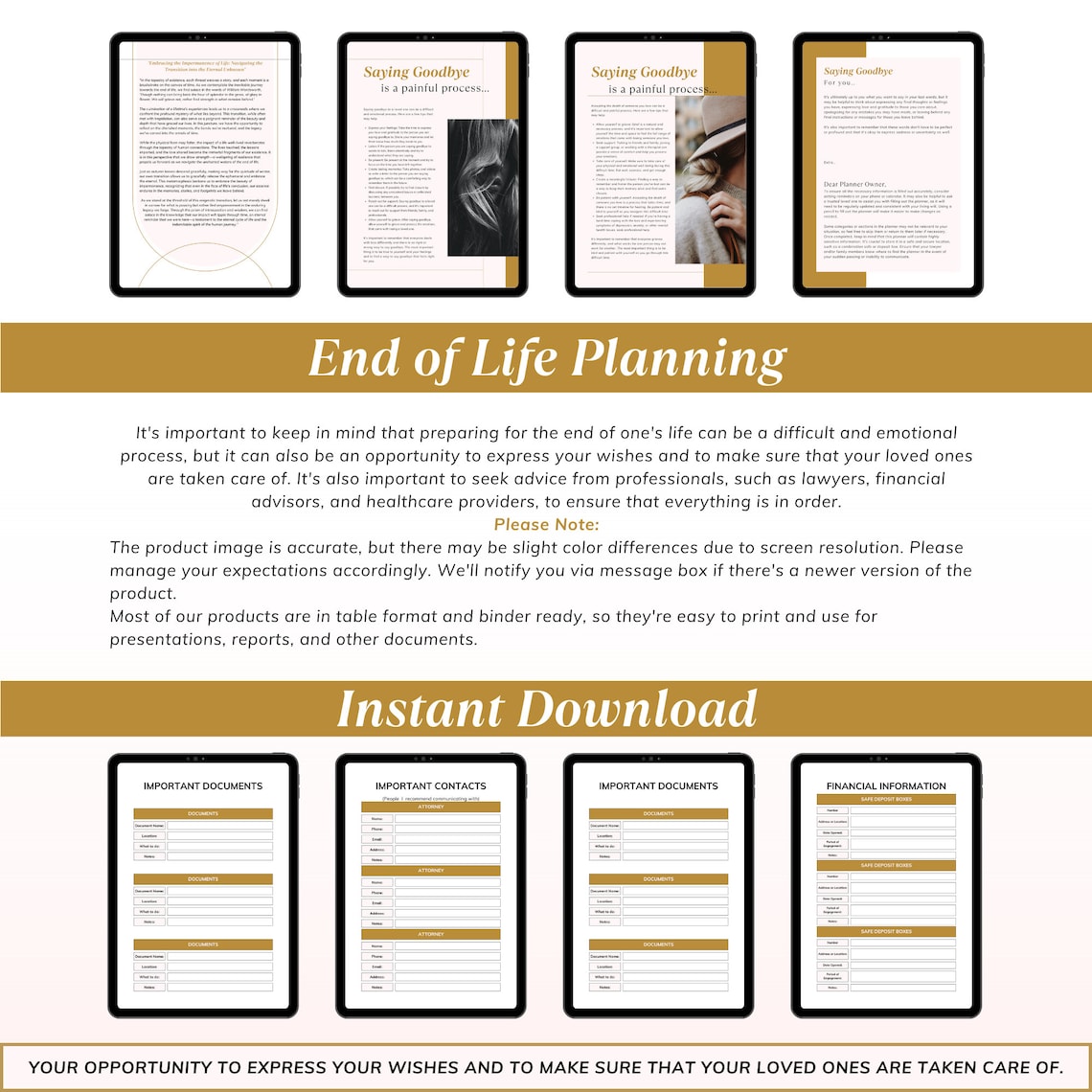 End-of-life Planning Workbook: Canva Editable Template, Checklist and ...