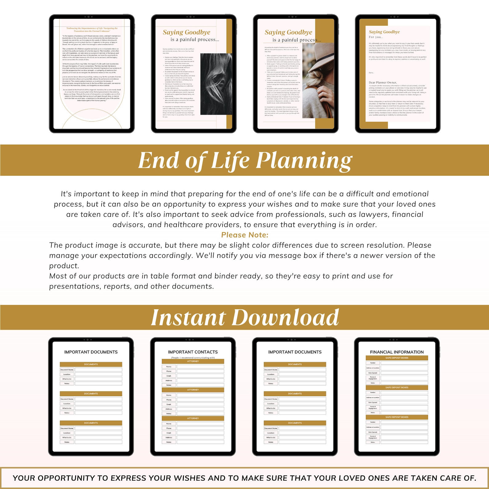 End-of-life Planning Workbook: Canva Editable Template, Checklist and ...