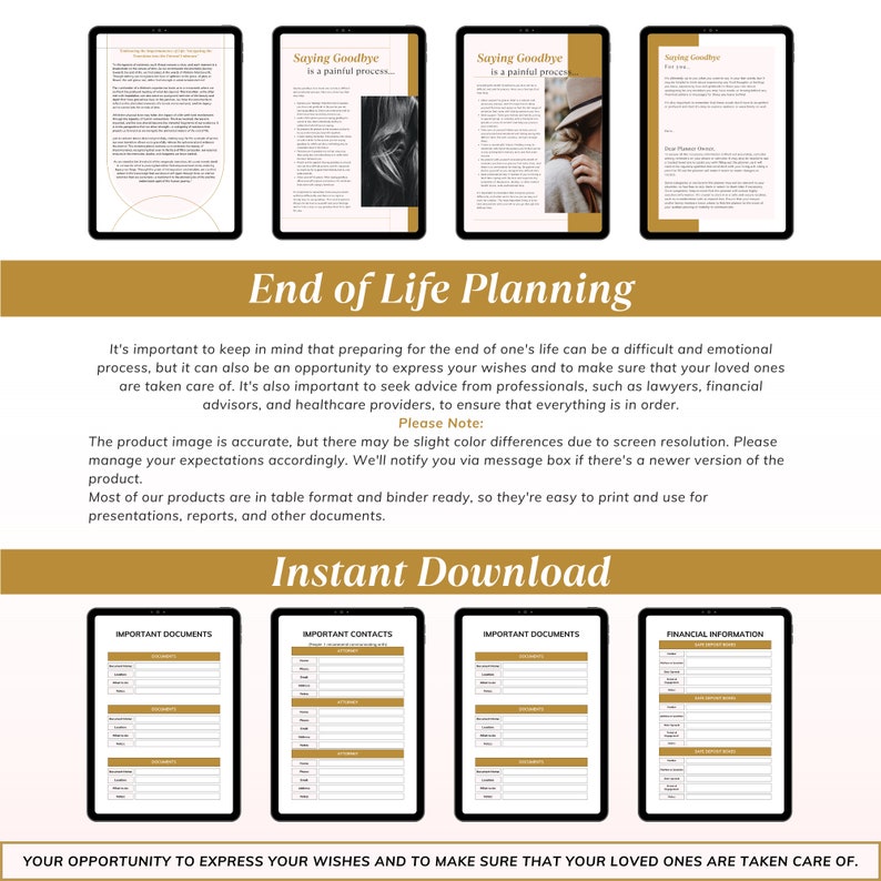 End-of-life Planning Workbook: Canva Editable Template, Checklist and Worksheet for Responsible ...