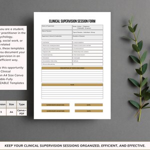 Clinical Supervision Session Forms and Hours Log - Editable Canva ...