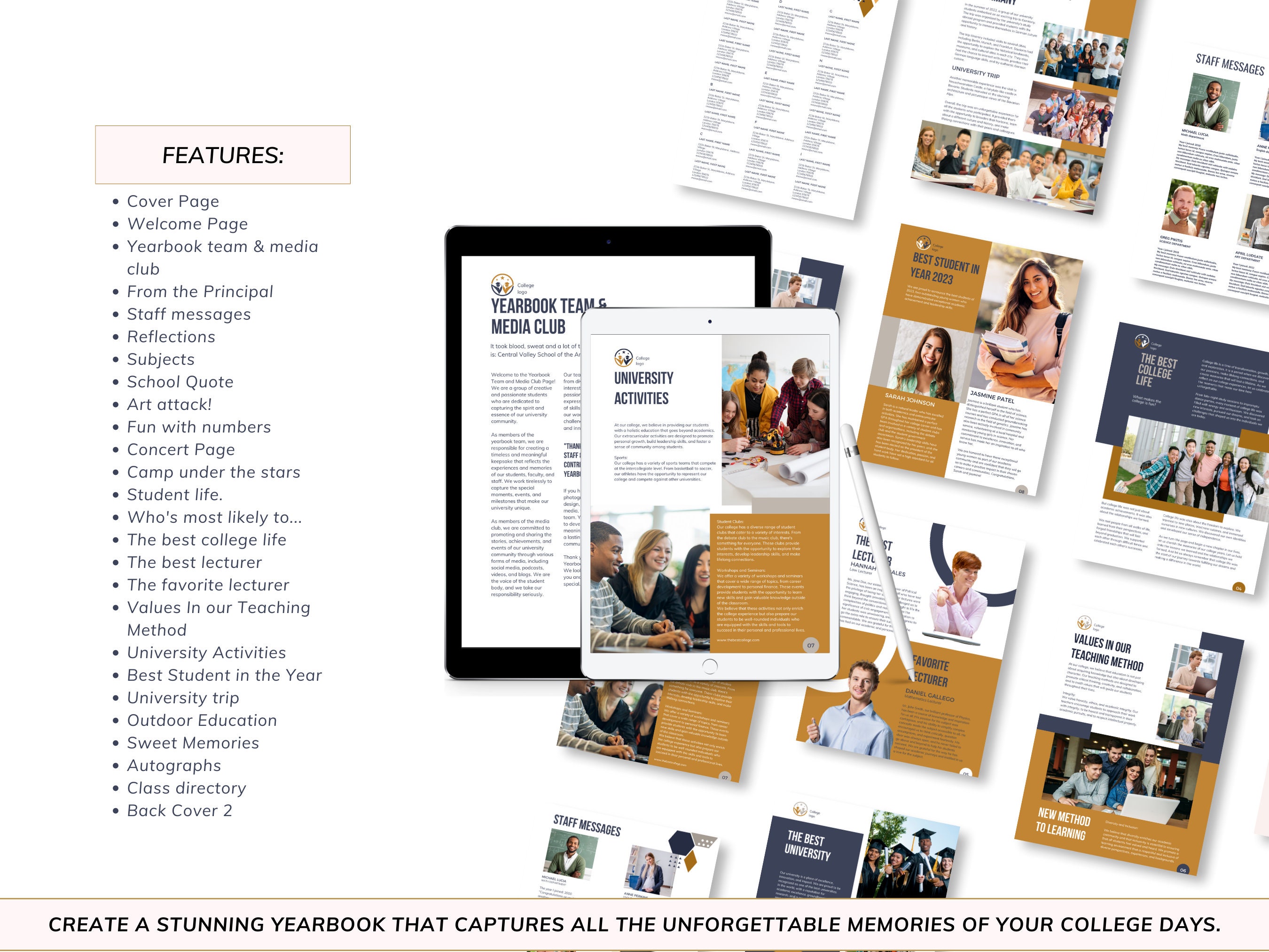 41 College Yearbook Templates: Graduation, Class Book, Fully Editable ...