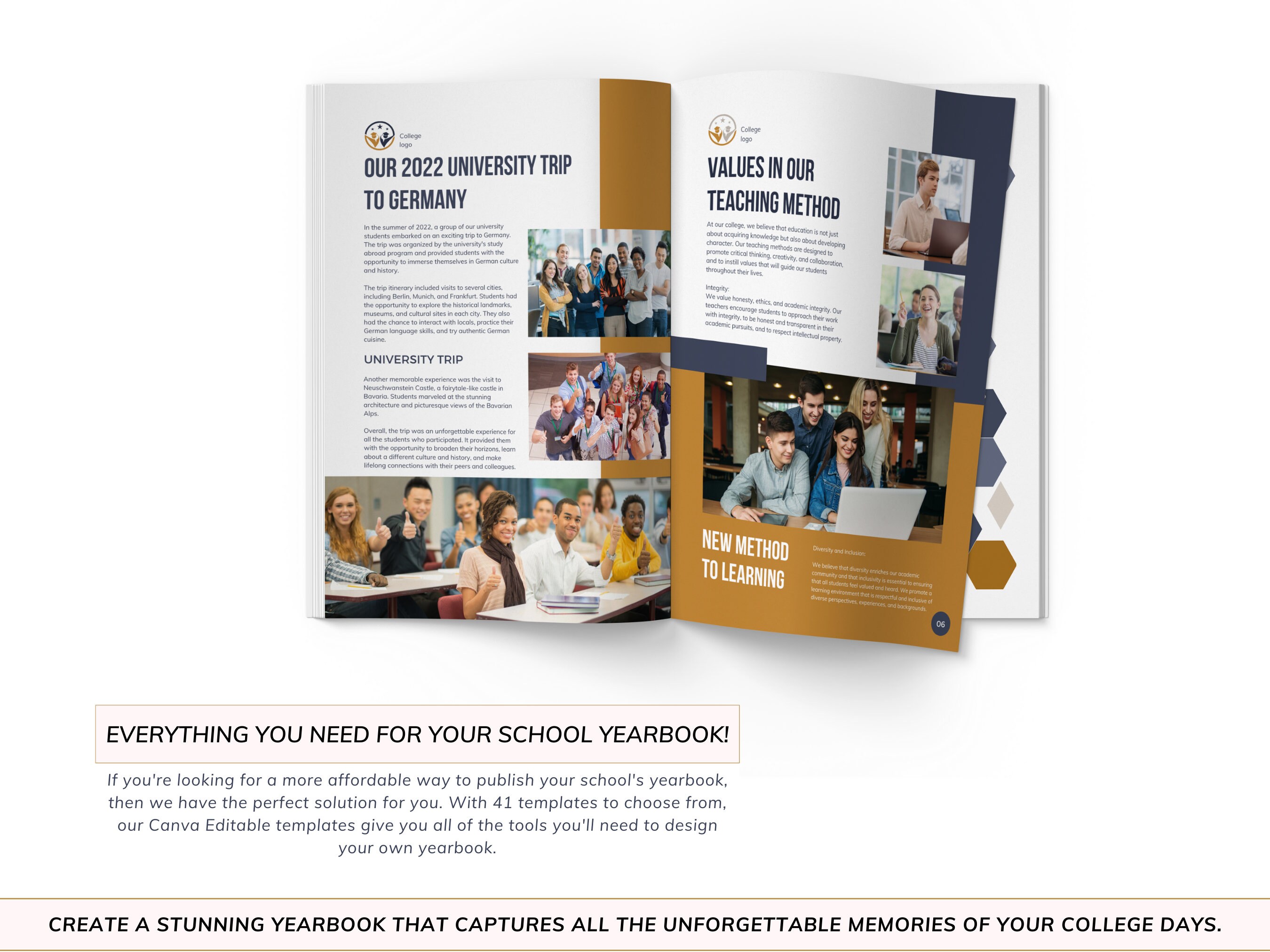 41 College Yearbook Templates: Graduation, Class Book, Fully Editable ...