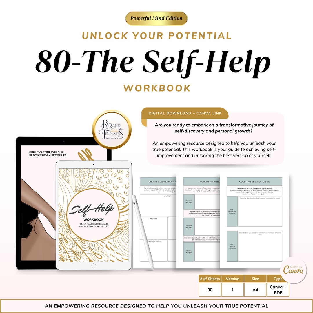 The Self-help Workbook: 80-page Workbook for Personal Growth, Self ...