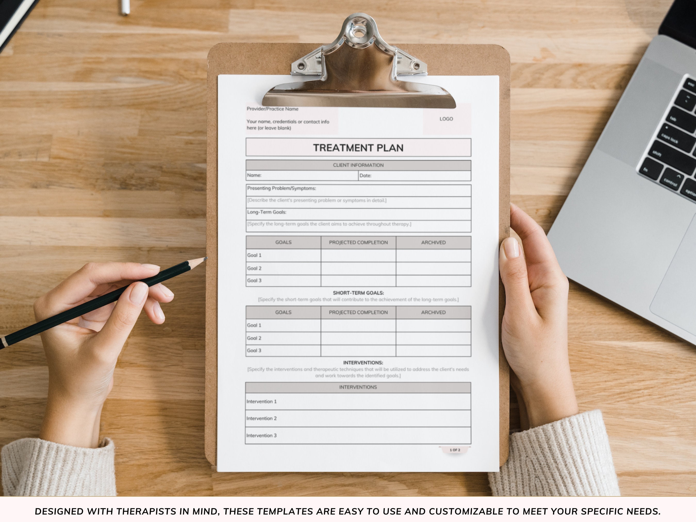 16 Treatment Plan Template for Therapists - Mental Health Assessment ...