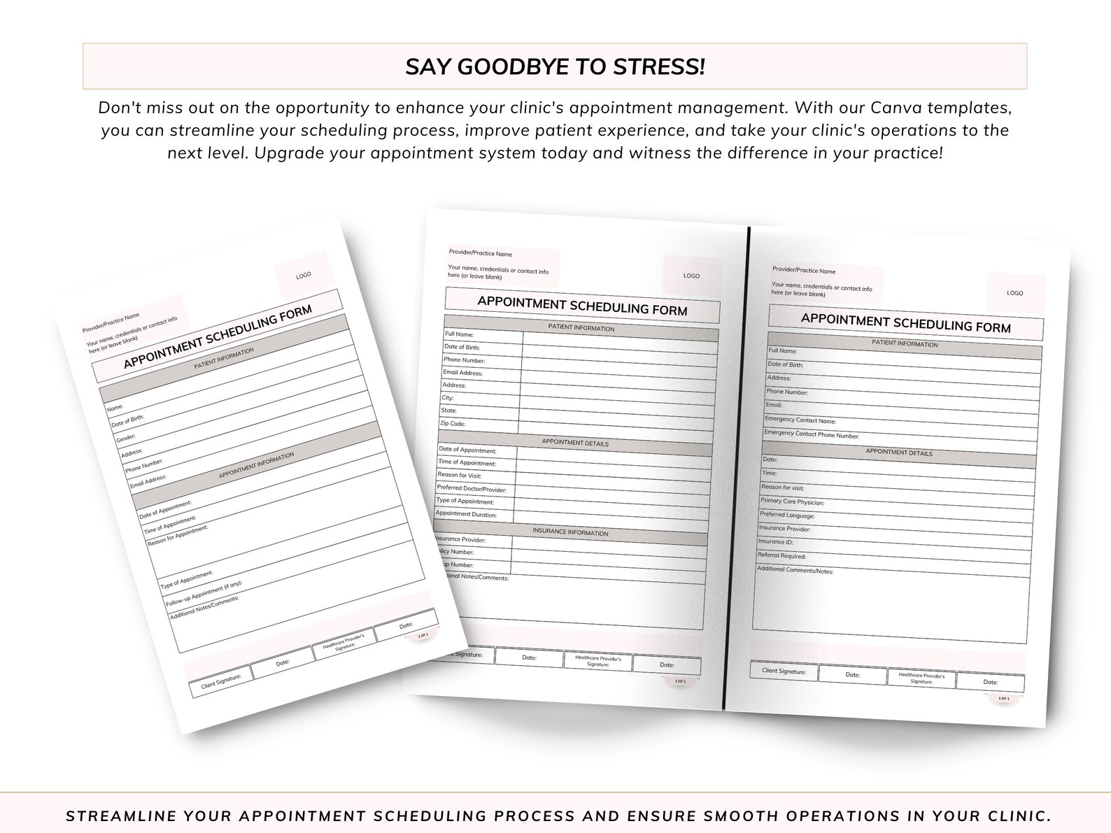 4 Printable Appointment Scheduling Forms, Editable Canva Template - Etsy