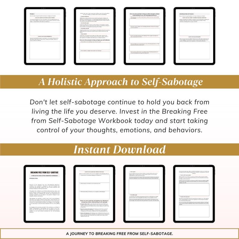 Breaking Free From Self-sabotage Worksheets: 14 Templates and Printable ...