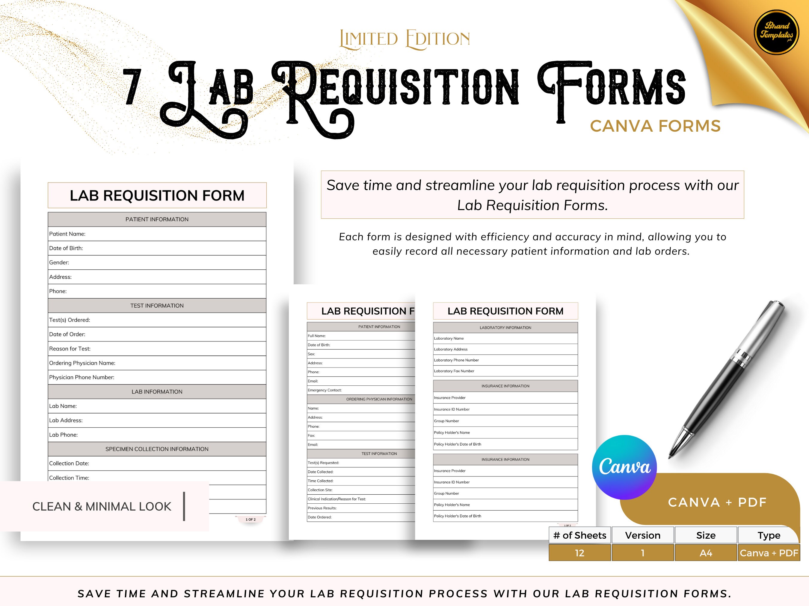 Lab Requisition Forms 7 Editable Canva Templates and - Etsy UK