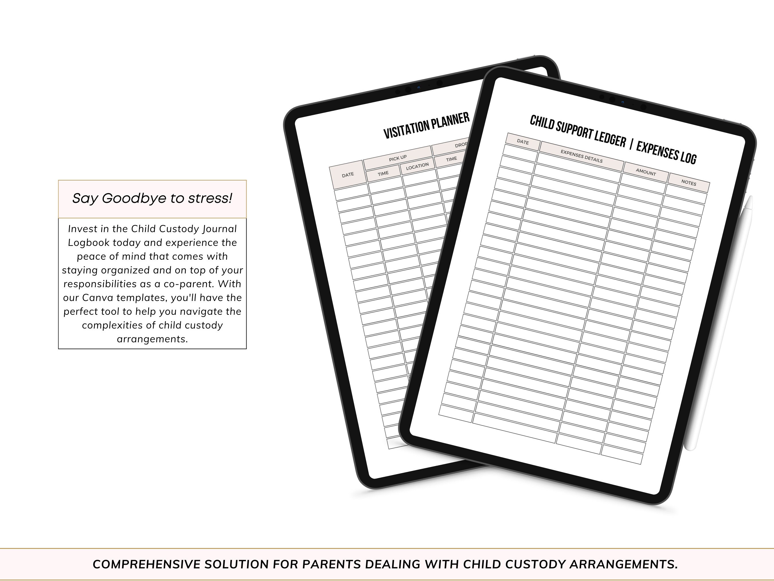 Child Custody Journal: Visitation & Expense Log (printable PDF) - Etsy