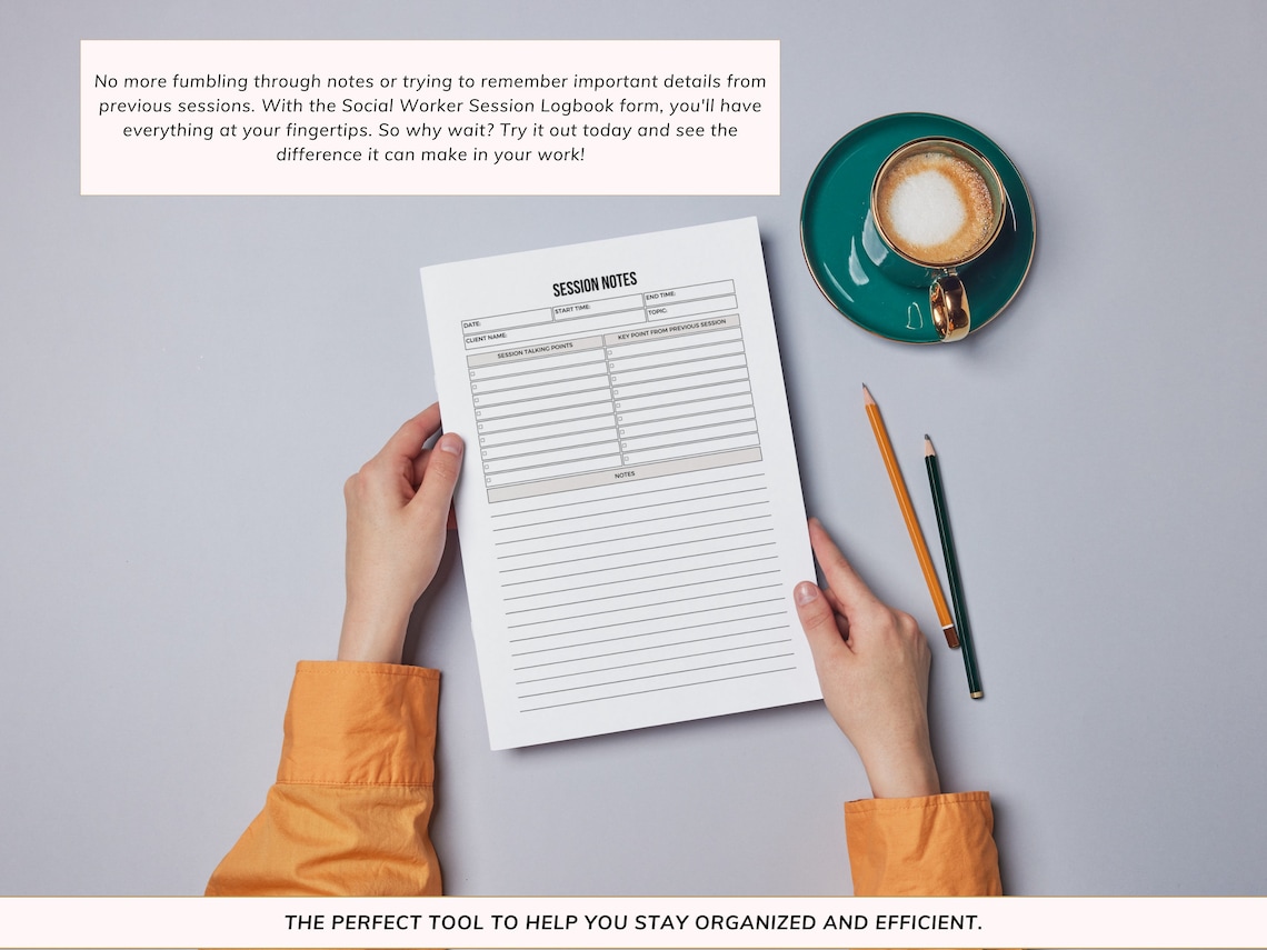 Social Worker Session Notes Notebook Editable Template and Printable ...
