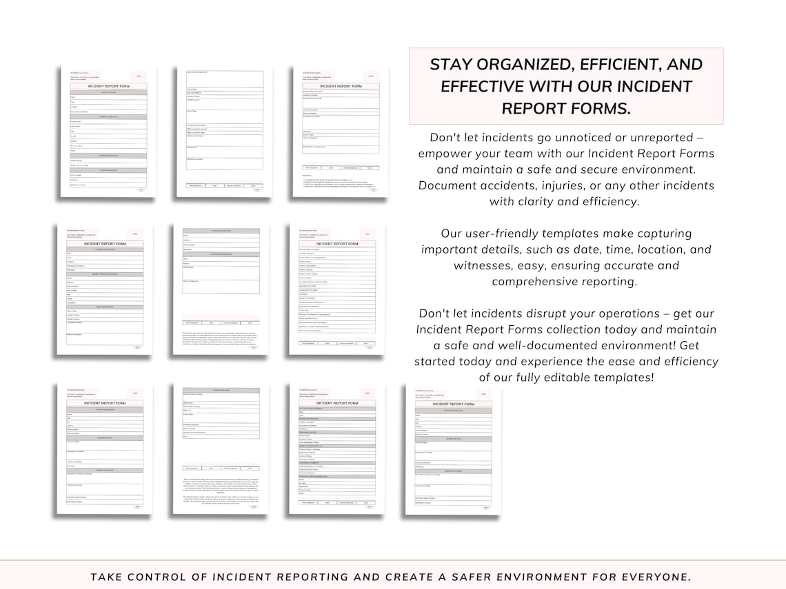Incident Report Forms - 7 Editable Canva Templates - Etsy Canada