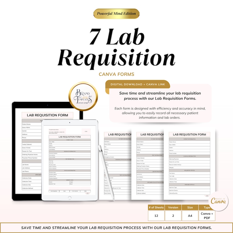 Lab Requisition Forms - 7 Editable Canva Templates and Printable PDF ...