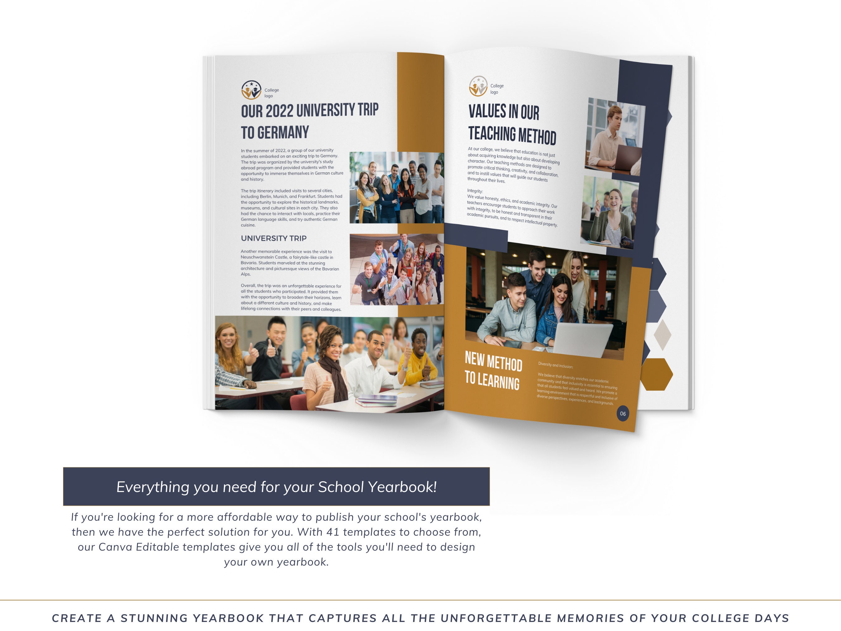 41 College Yearbook Templates: Graduation Class Book Fully - Etsy