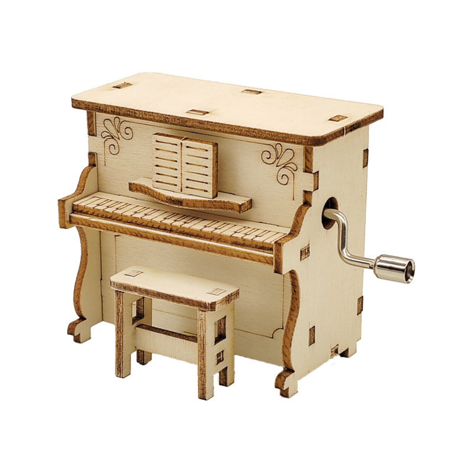 DIY Manual Mechanical Music Piano Technology Creative Handmade Wooden ...