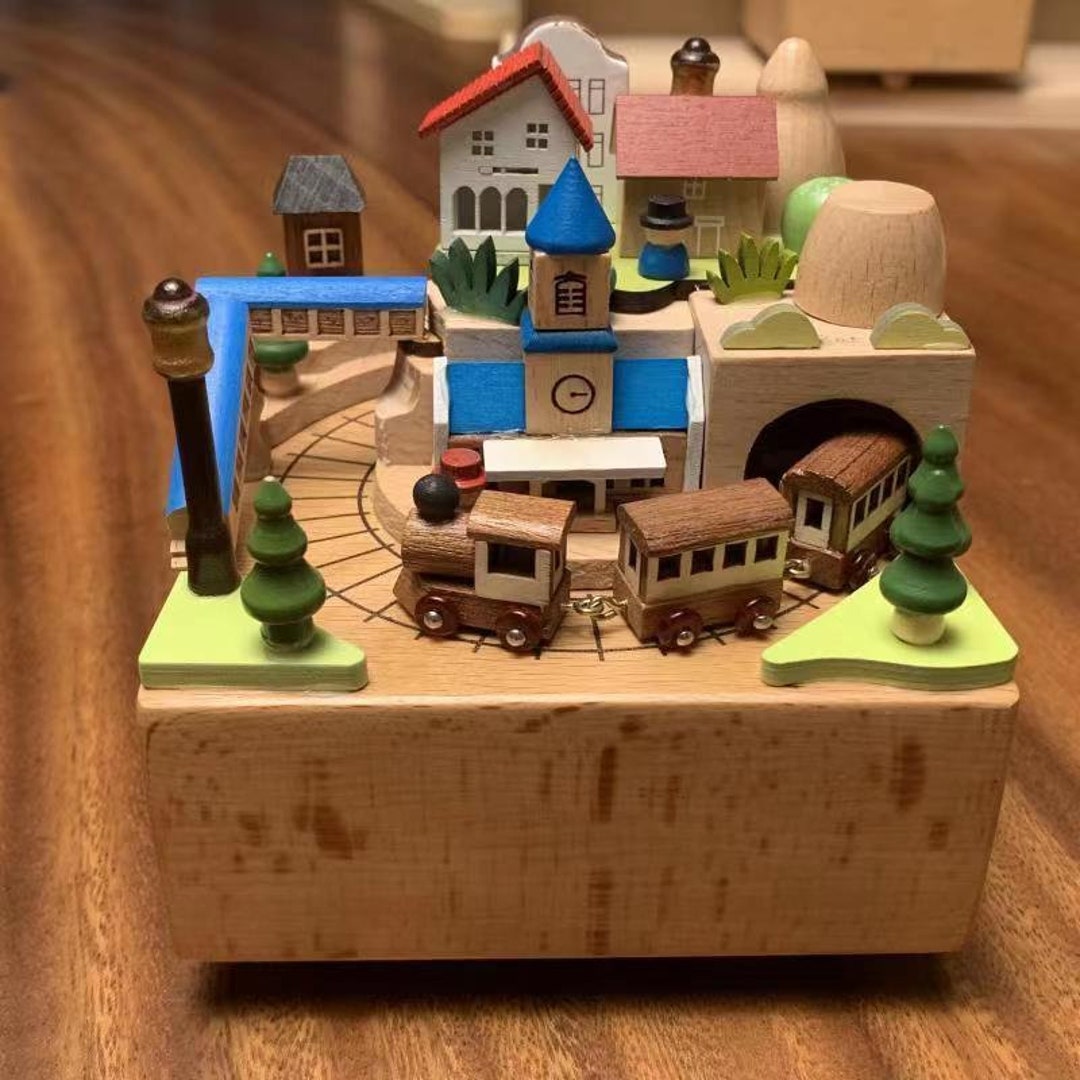 New Year's Gift Creative Gift Birthday Present Music Box Country Train ...