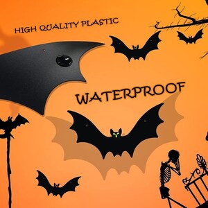 Hanging Bats Set of 12 , Bat Halloween Decor, Halloween Outdoor Decor ...