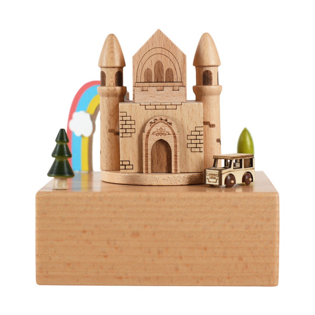 Creative Gift Birthday Present Music Box Rainbow Castle Sky City Beech ...
