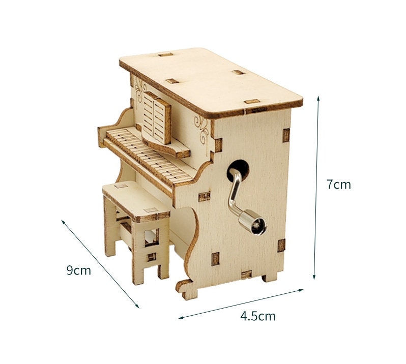 DIY Manual Mechanical Music Piano Technology Creative Handmade Wooden ...