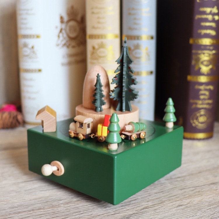Creative Gift Present Music Box Green Mountain Village Roller Coaster ...