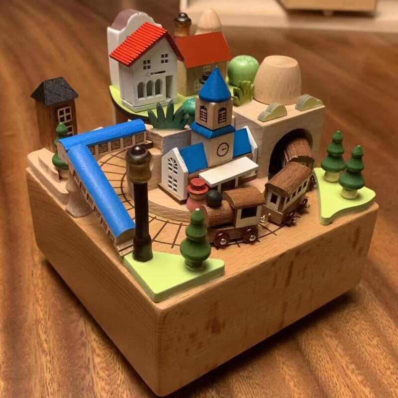 New Year's Gift Creative Gift Birthday Present Music Box Country Train ...