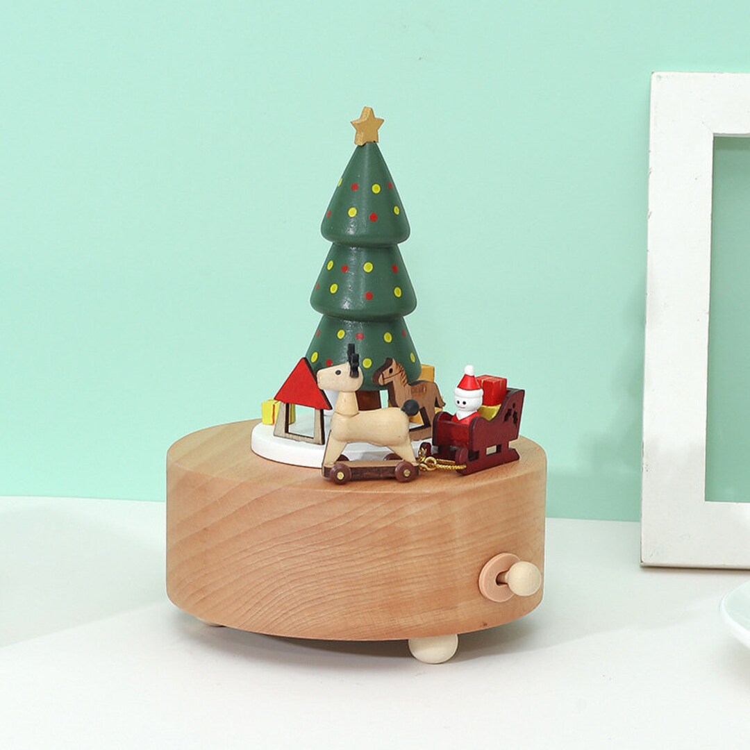 Creative Birthday Gift Music Box Christmas Tree Music Box Santa Elk Car ...