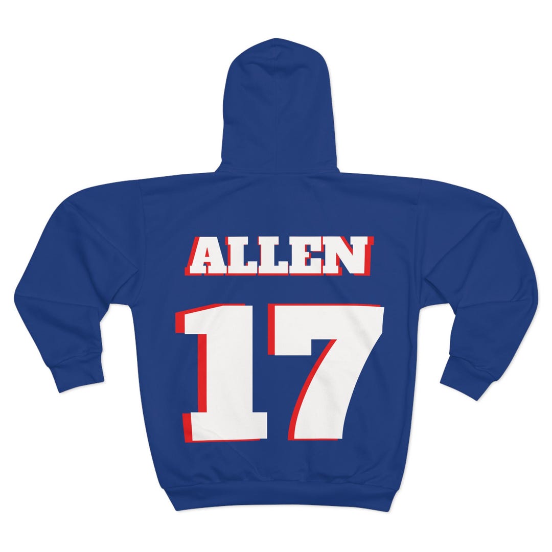 Josh Allen Unisex Zip Hoodie - Buffalo Bills Football Hooded Sweatshirt ...