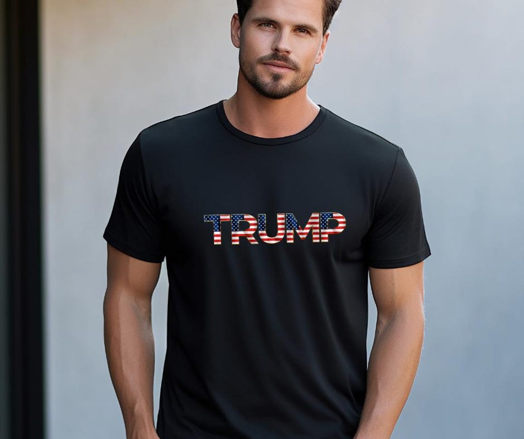 Trump American Flag Details Unisex T-shirt, Patriotic President Tee ...
