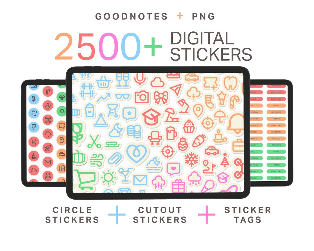 Colorful Digital Stickers for Goodnotes Ipad Stickers - Etsy