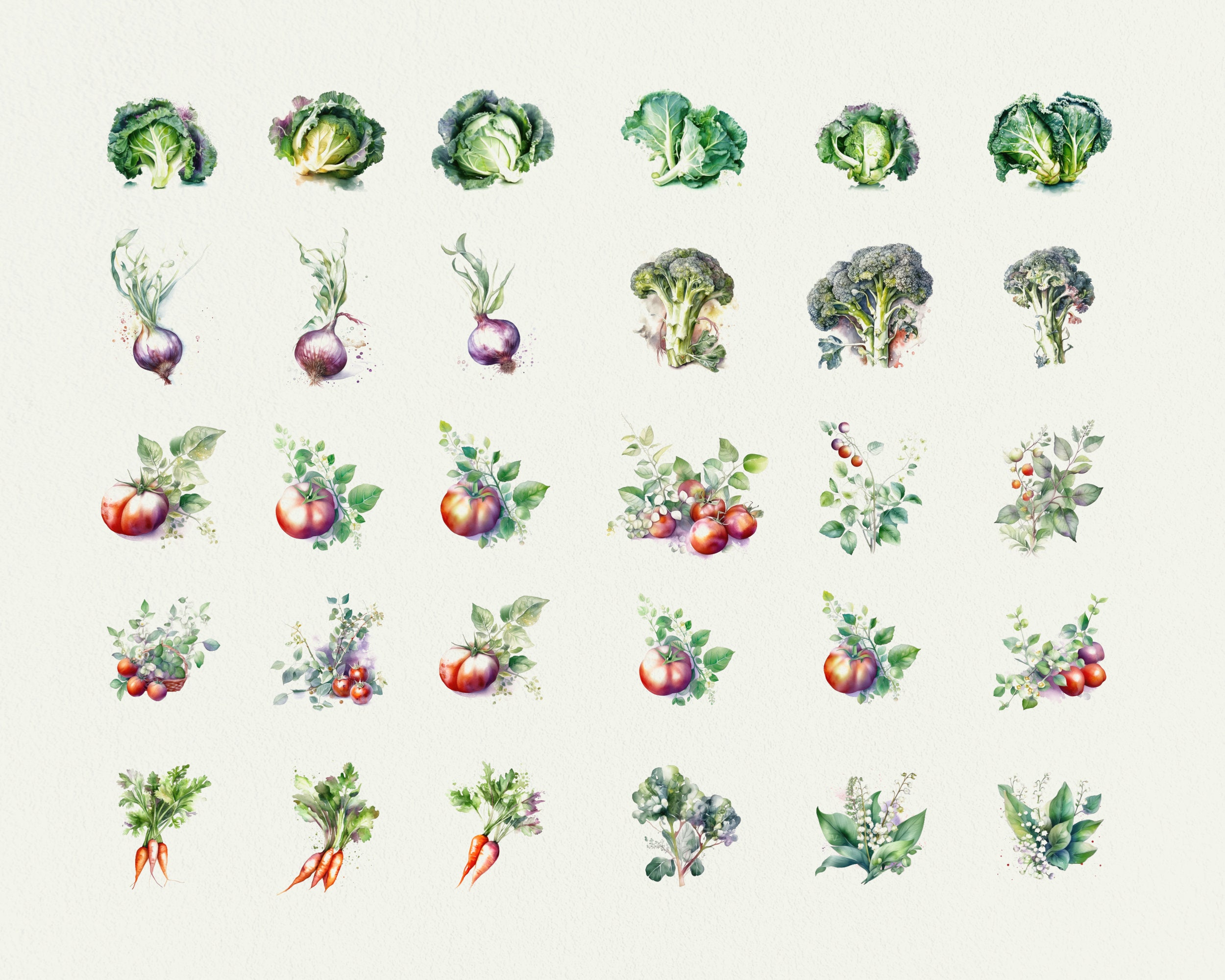 Digital Stickers | Garden Vegetables Artsy Cottagecore Sticker Pack for ...