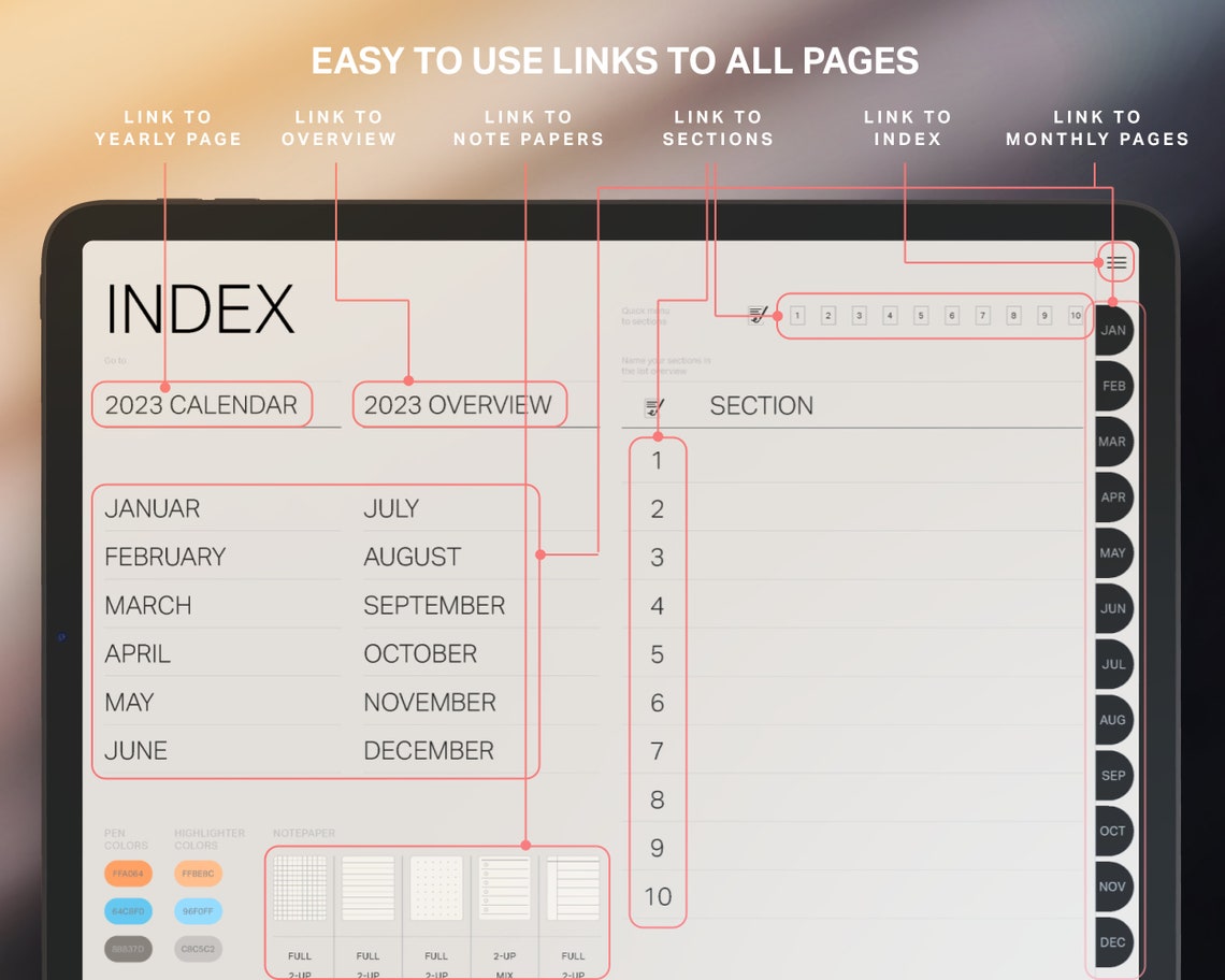 Digital Planner 2023 Bundle Simple Bundle Dated Planner With - Etsy