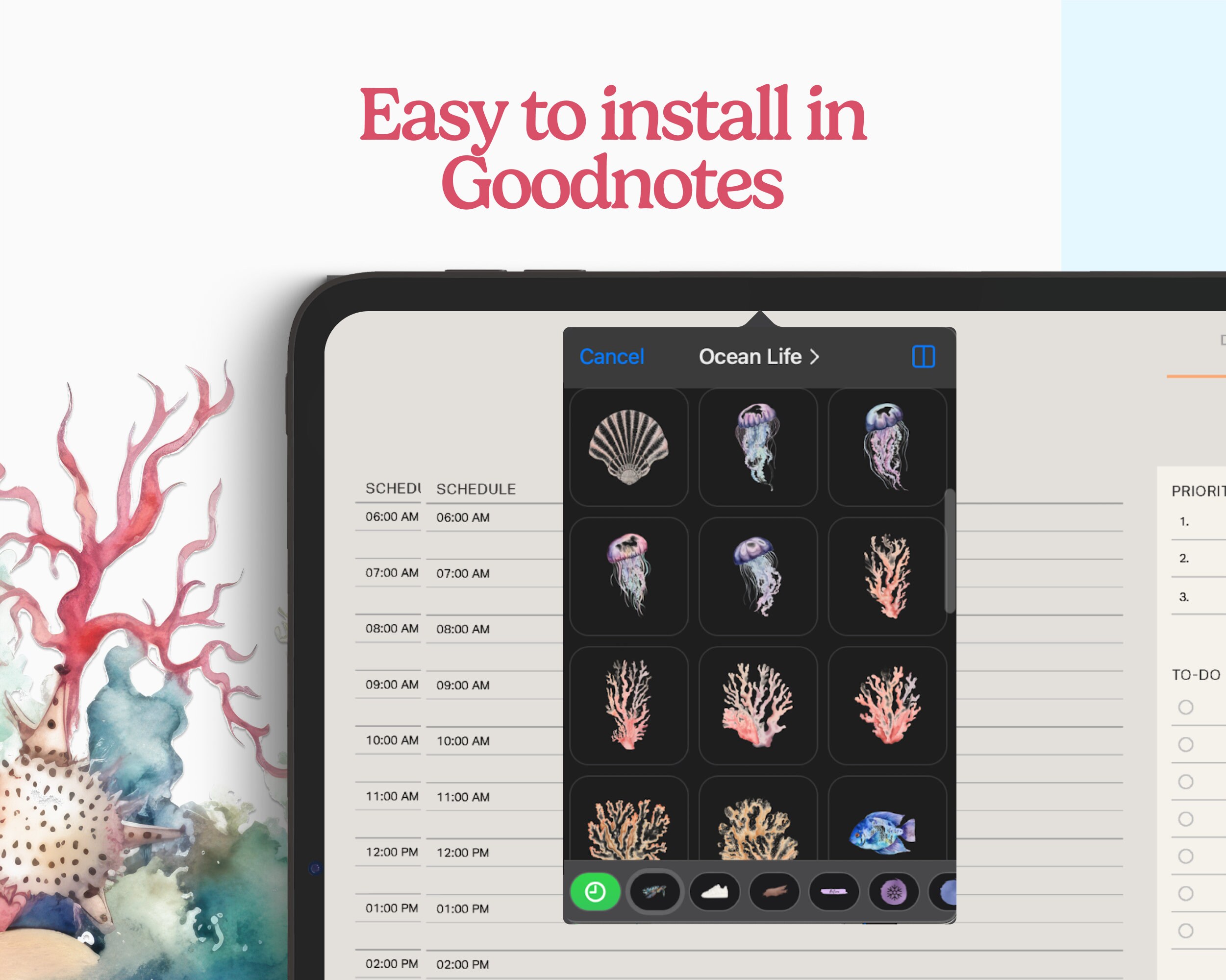 Artsy Ocean Life Sticker Pack for Digital Planning for - Etsy