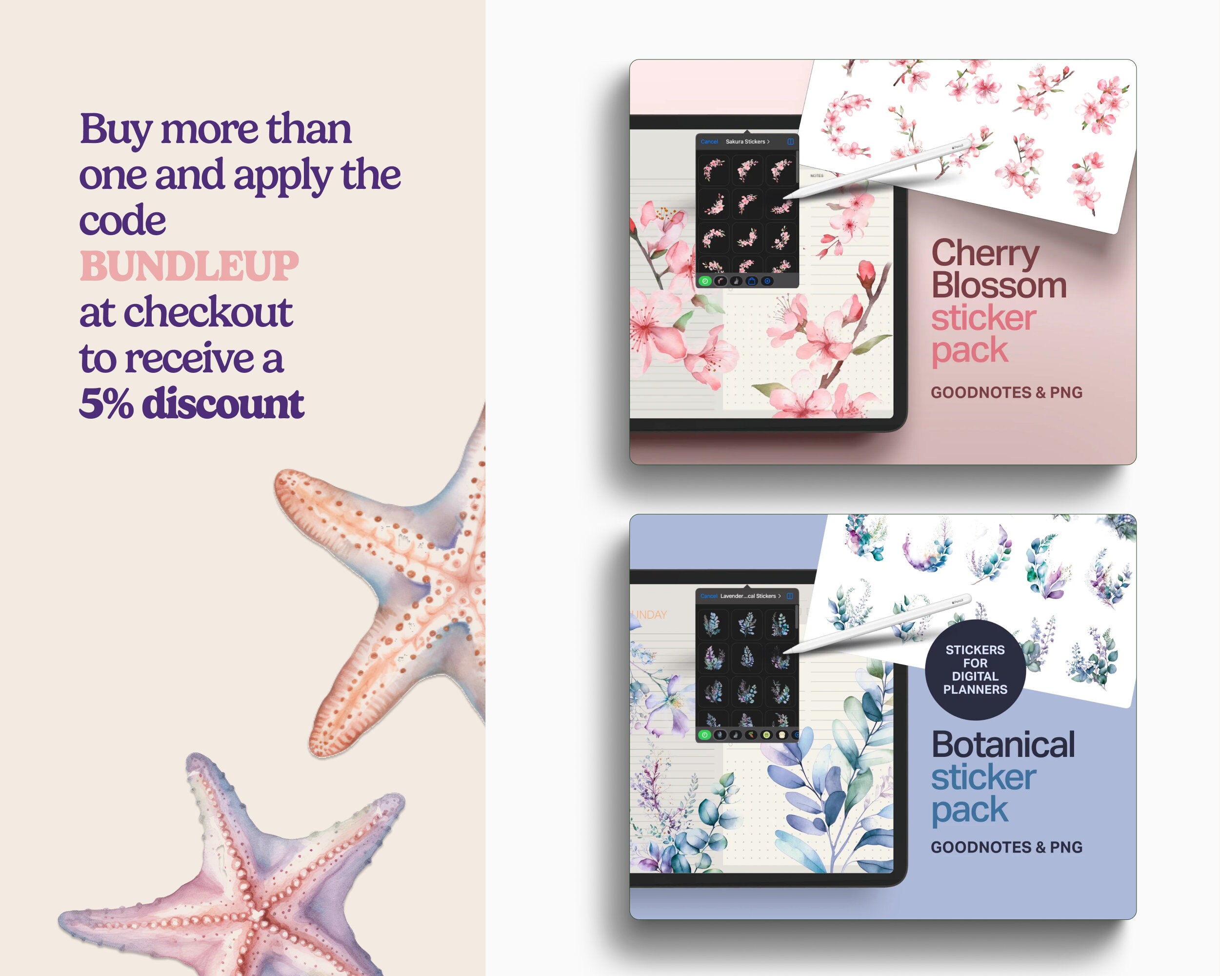 Artsy Ocean Life Sticker Pack for Digital Planning for - Etsy