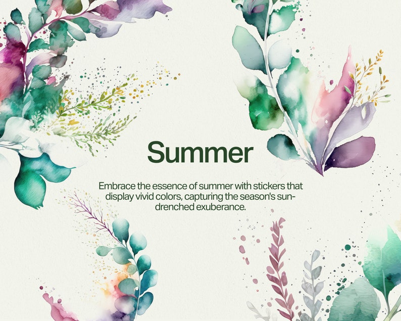 Floral Digital Sticker Pack for Goodnotes in Watercolor Style for iPad ...