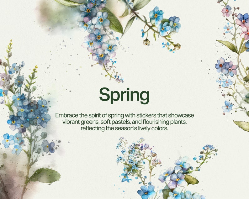Floral Digital Sticker Pack for Goodnotes in Watercolor Style for iPad ...