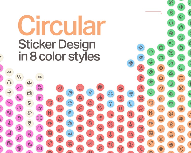 Colorful Digital Stickers for Goodnotes, iPad Stickers, Digital Sticker ...