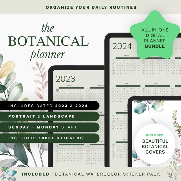 Botanical Planner - Etsy