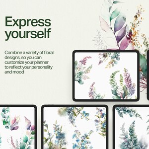 Floral Digital Sticker Pack for Goodnotes in Watercolor Style for iPad ...