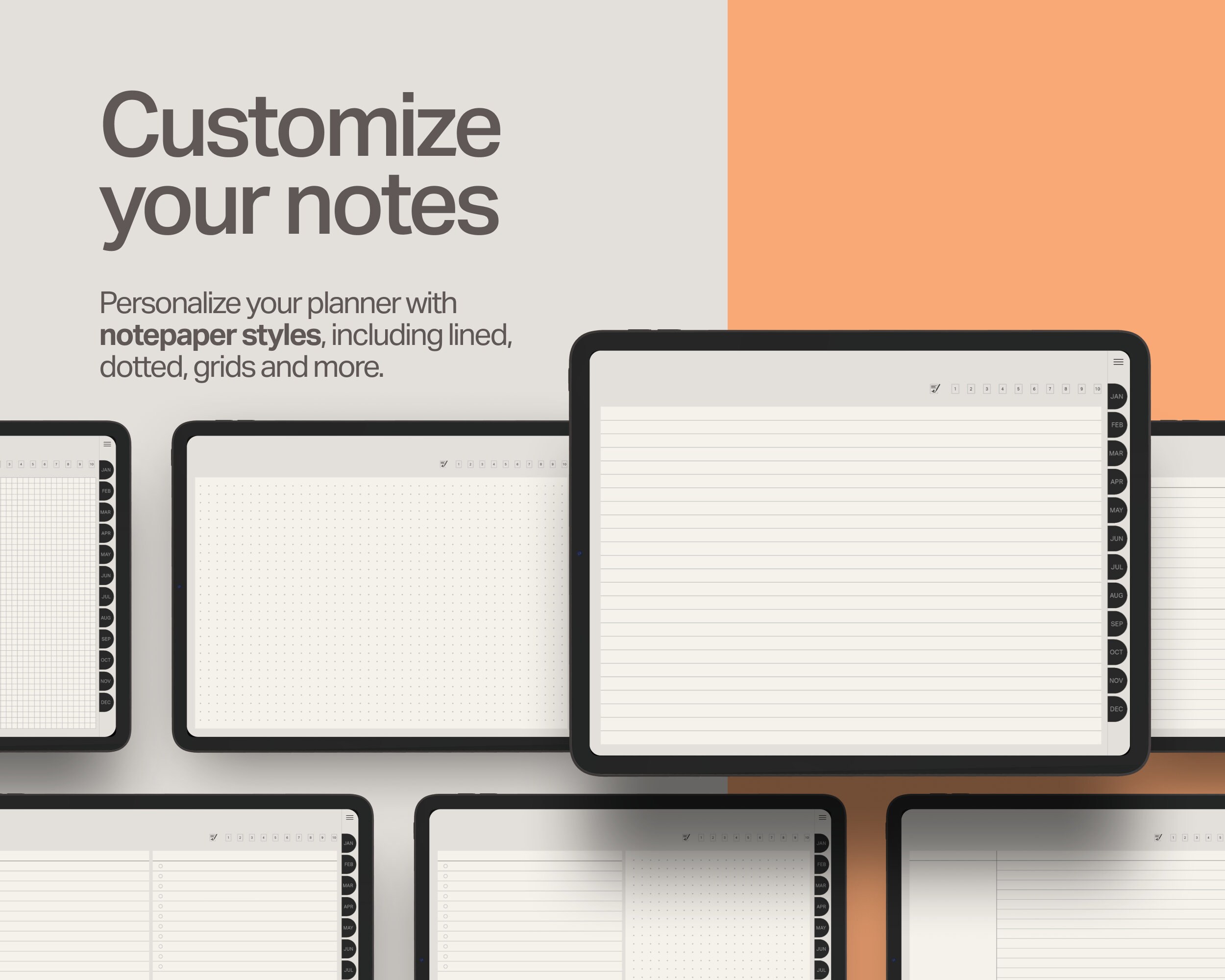 2023 & 2024 Digital Planner BUNDLE Sunset Orange Portrait or Landscape ...