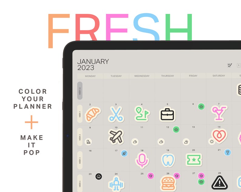 Colorful Digital Stickers for Goodnotes Ipad Stickers - Etsy