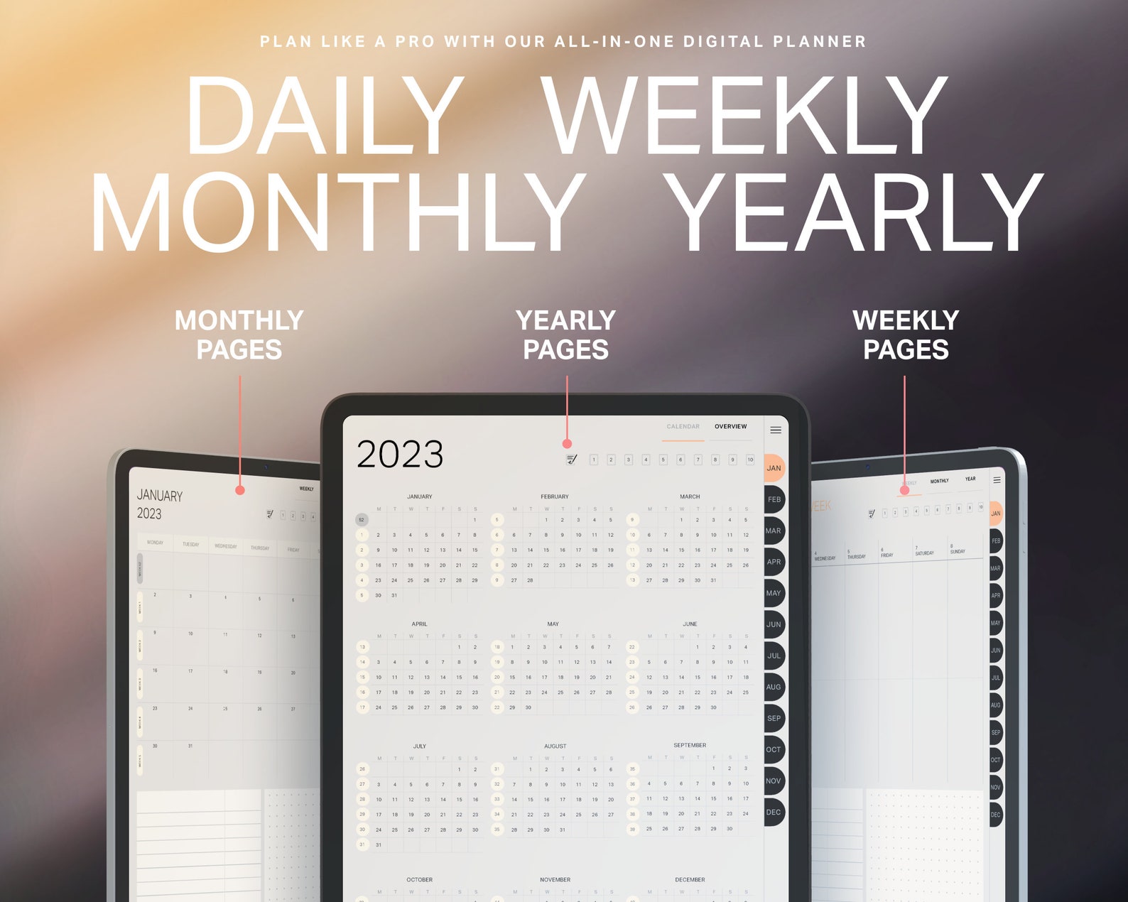 Digital Planner 2023 Bundle Simple Bundle Dated Planner With - Etsy