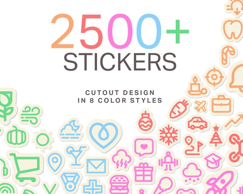 Colorful Digital Stickers for Goodnotes Ipad Stickers - Etsy